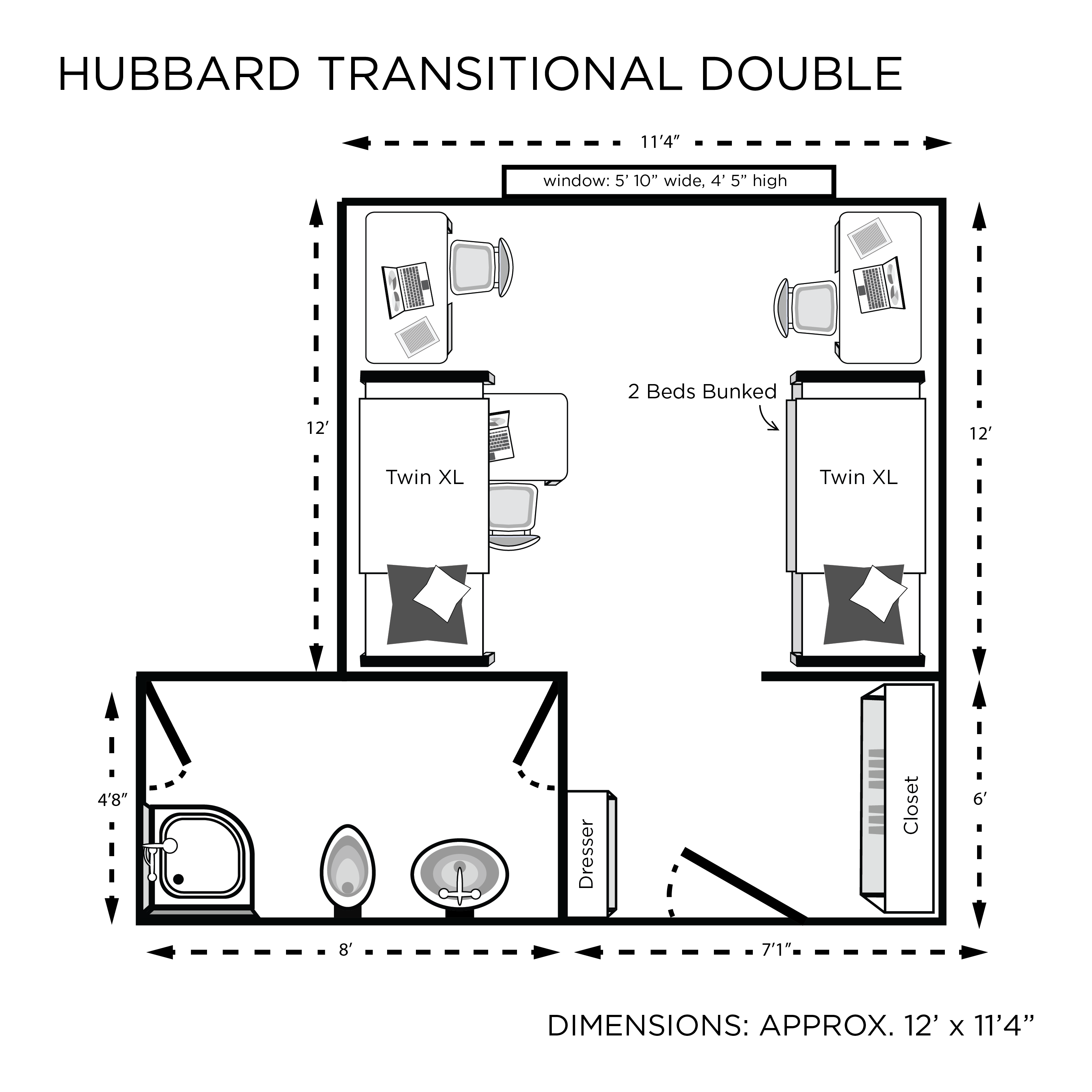 Hubbard Transitional Room Floorplan | Live On - Michigan State University